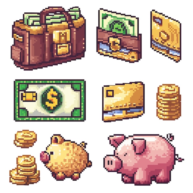 Premium Vector | Pixel art style Premium Vector | Pixel art style