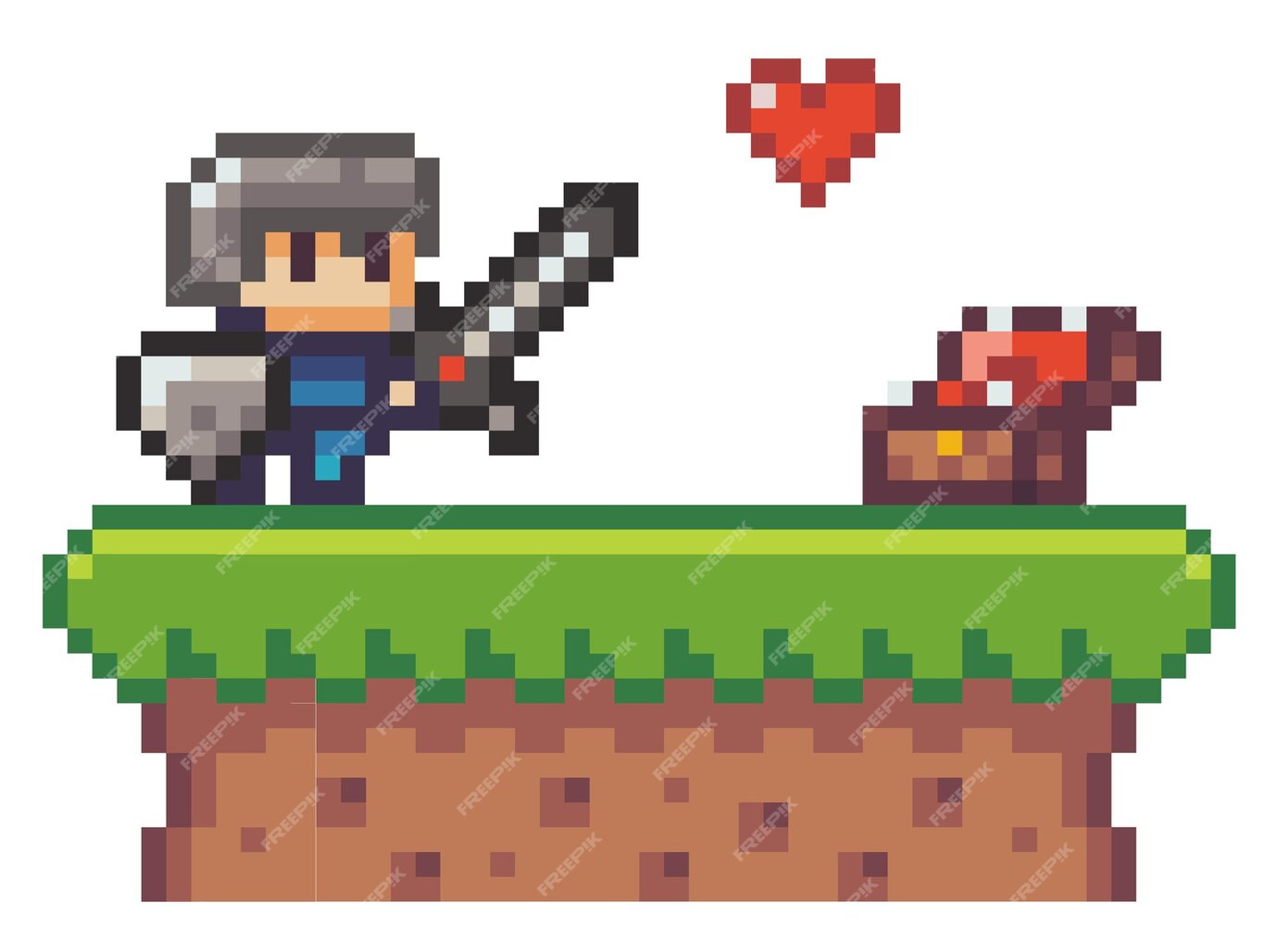 Premium Vector | Pixel game hero elements knight with sword shield in ... Premium Vector | Pixel game hero elements knight with sword shield in ...