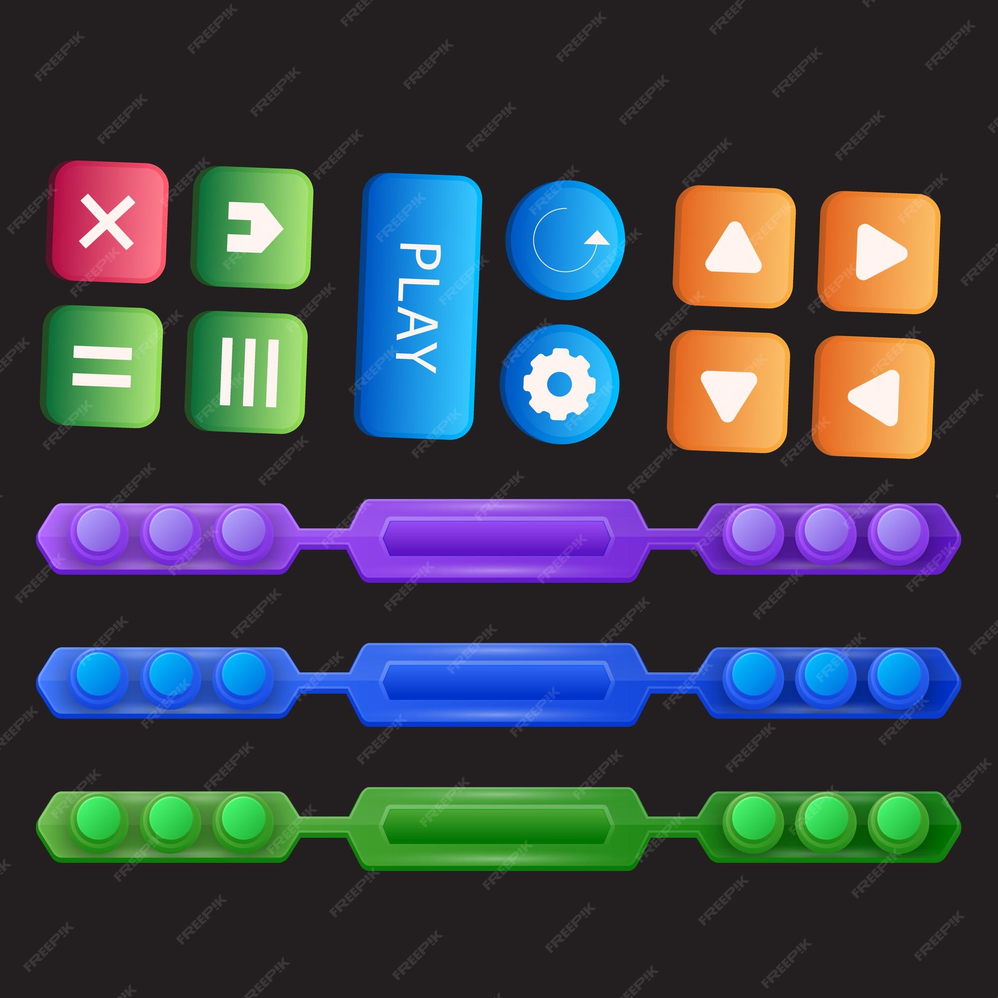 Premium Vector | Pixel game icon Retro video games element arcade UI button digital console 8bit ...