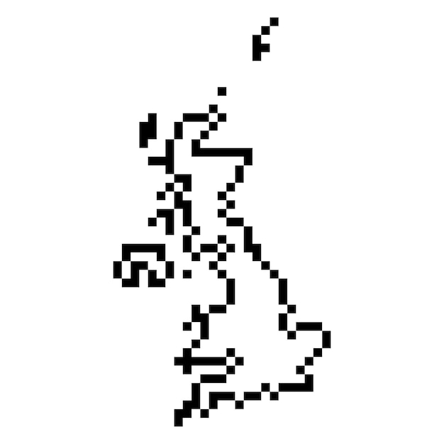 Premium Vector | Pixel map of uk vector illustration Premium Vector | Pixel map of uk vector illustration