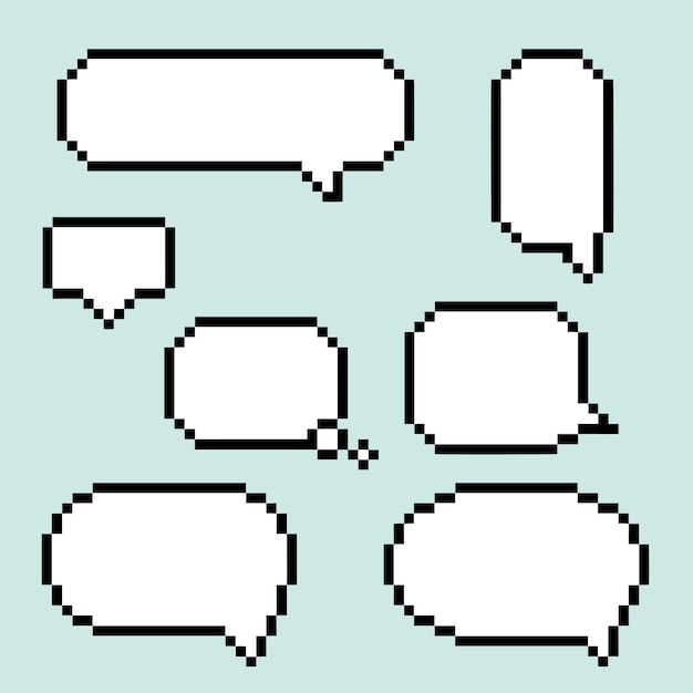 Premium Vector | Pixel speech bubbles Premium Vector | Pixel speech bubbles