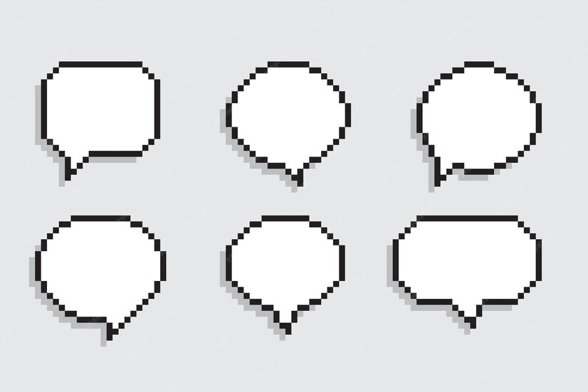 Premium Vector | Pixel speech buble set illustraion vector Premium Vector | Pixel speech buble set illustraion vector