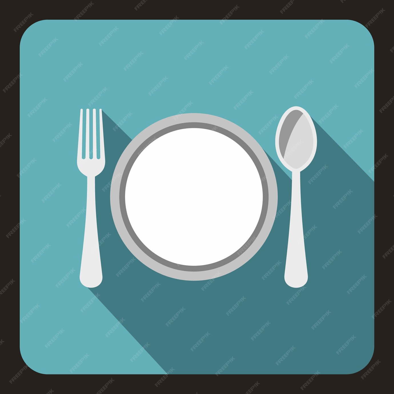 Premium Vector Plate With Spoon And Fork Icon Flat Illustration Of Plate With Spoon And Fork