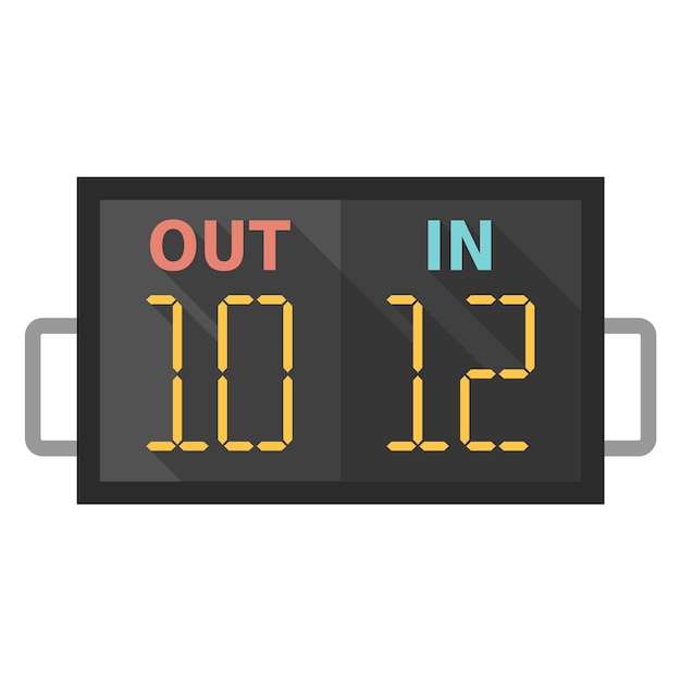 Premium Vector | Player substitution board icon in flat color style Premium Vector | Player substitution board icon in flat color style