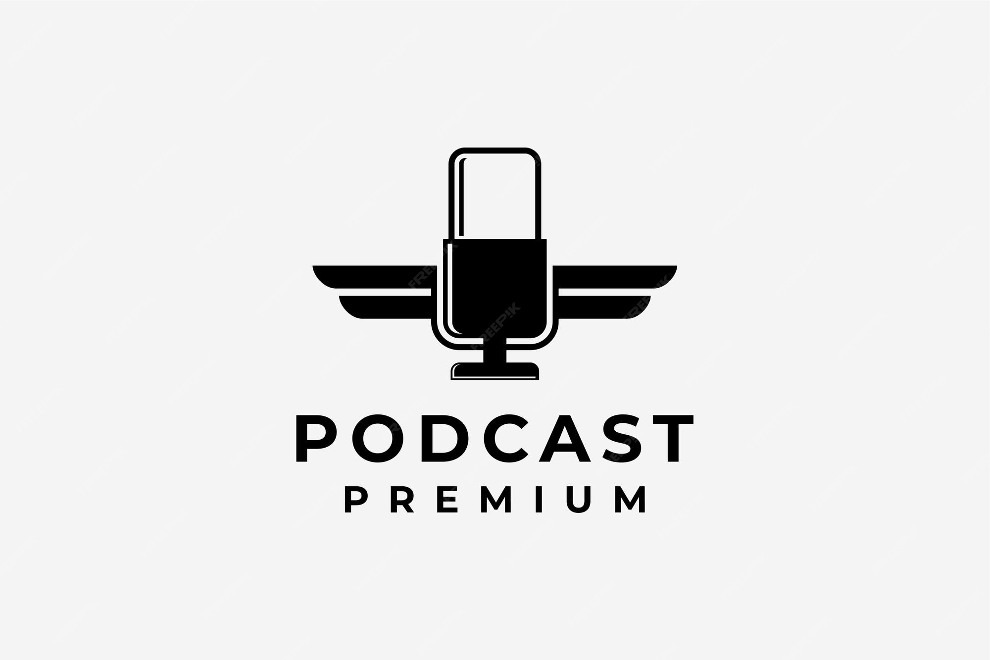 Premium Vector | Podcast logo premium Premium Vector | Podcast logo premium