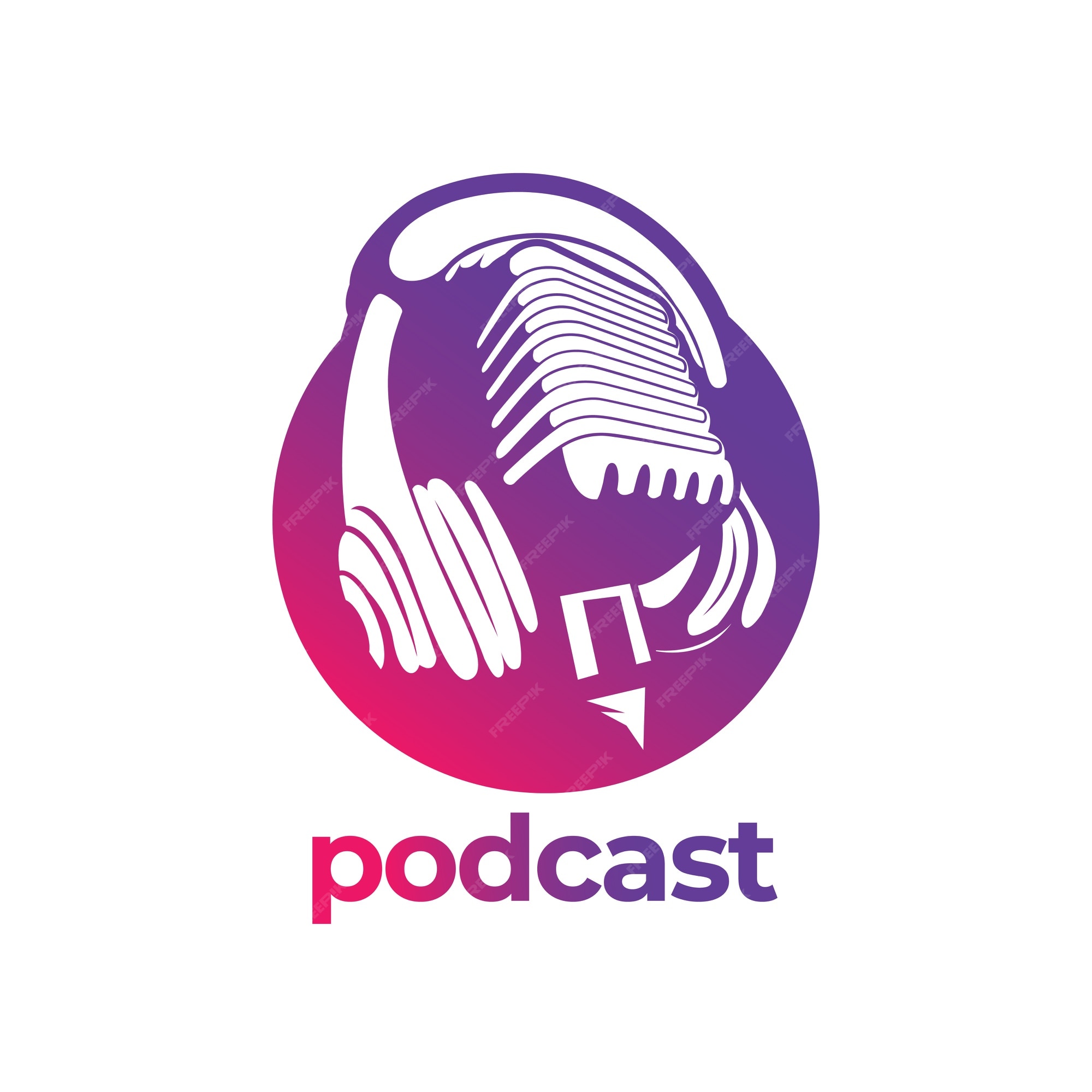 Premium Vector | Podcast logo simple design Premium Vector | Podcast logo simple design