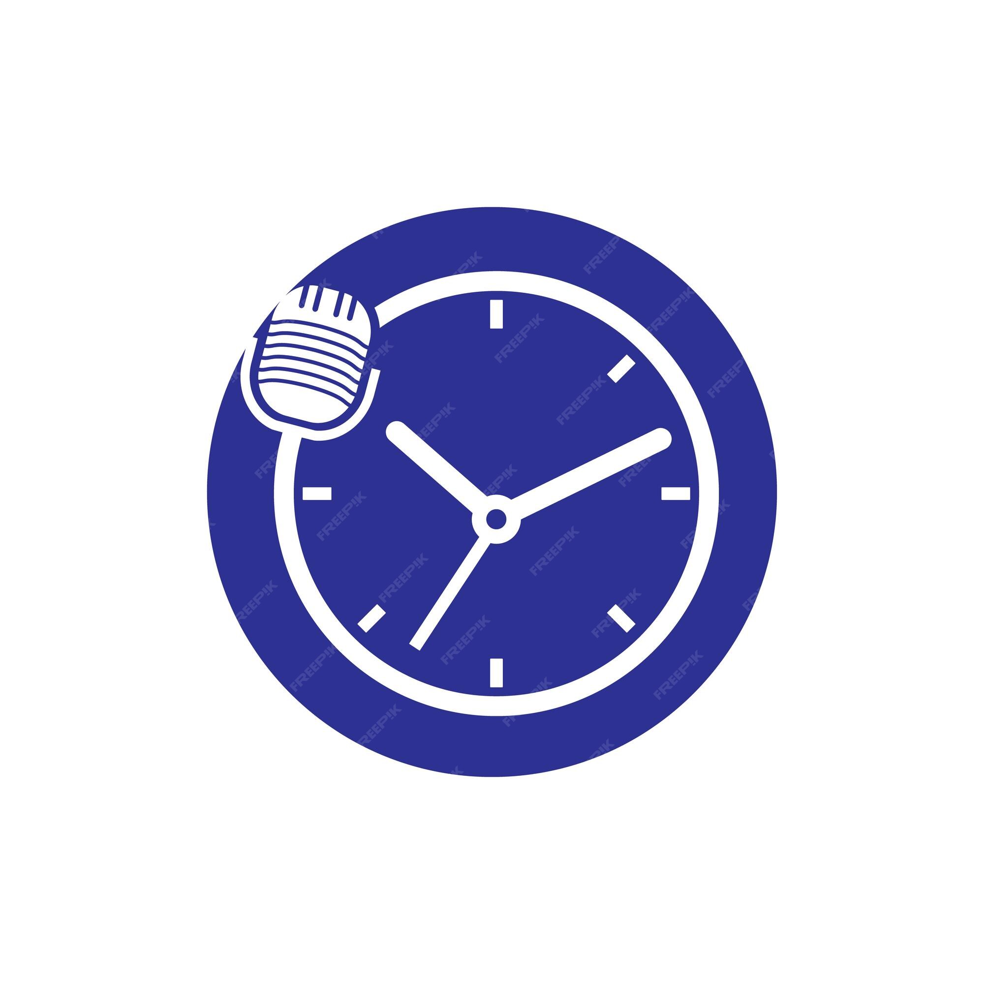 Premium Vector | Podcast time vector logo design template Premium Vector | Podcast time vector logo design template