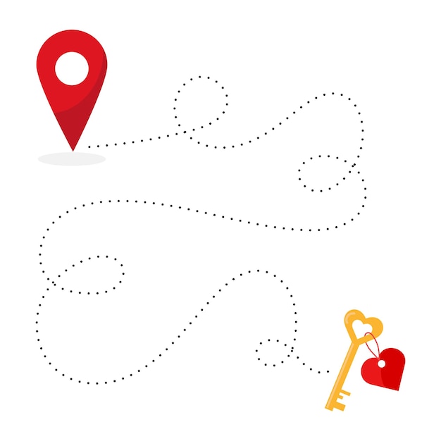 Premium Vector | Point location icon to key way Premium Vector | Point location icon to key way