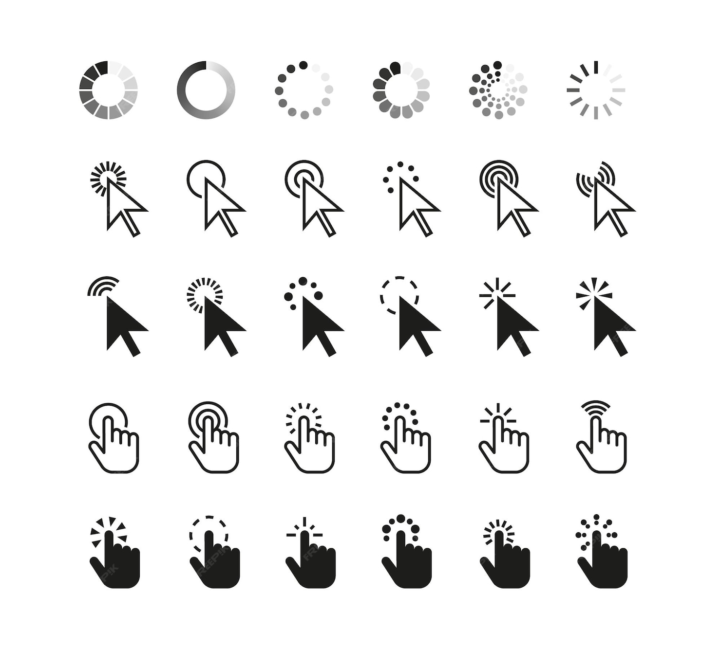 Premium Vector Pointer Click Cursor Icon Web Outline Pictogram Cursors Arrow Computer Hand