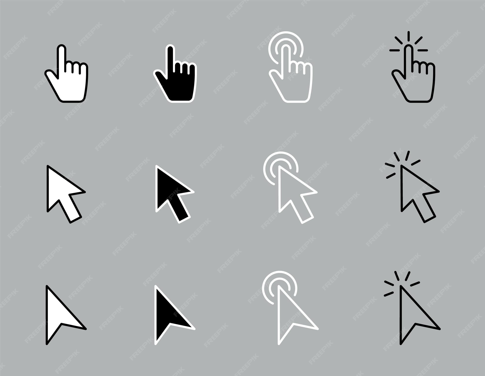 Premium Vector Pointer Click Icon Set Hand Cursor Click Arrow Pointer Computer Mouse Cursor