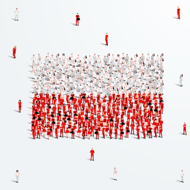 Premium Vector Poland Flag A Large Group Of People Form To Create