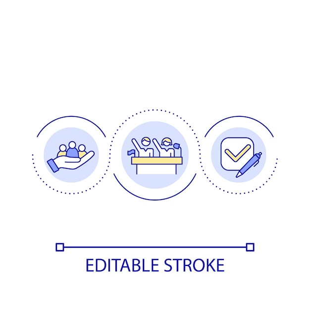 Premium Vector | Political activism loop concept icon Premium Vector | Political activism loop concept icon