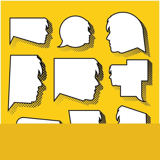 Premium Vector | Pop art style speech bubble vector design Premium Vector | Pop art style speech bubble vector design