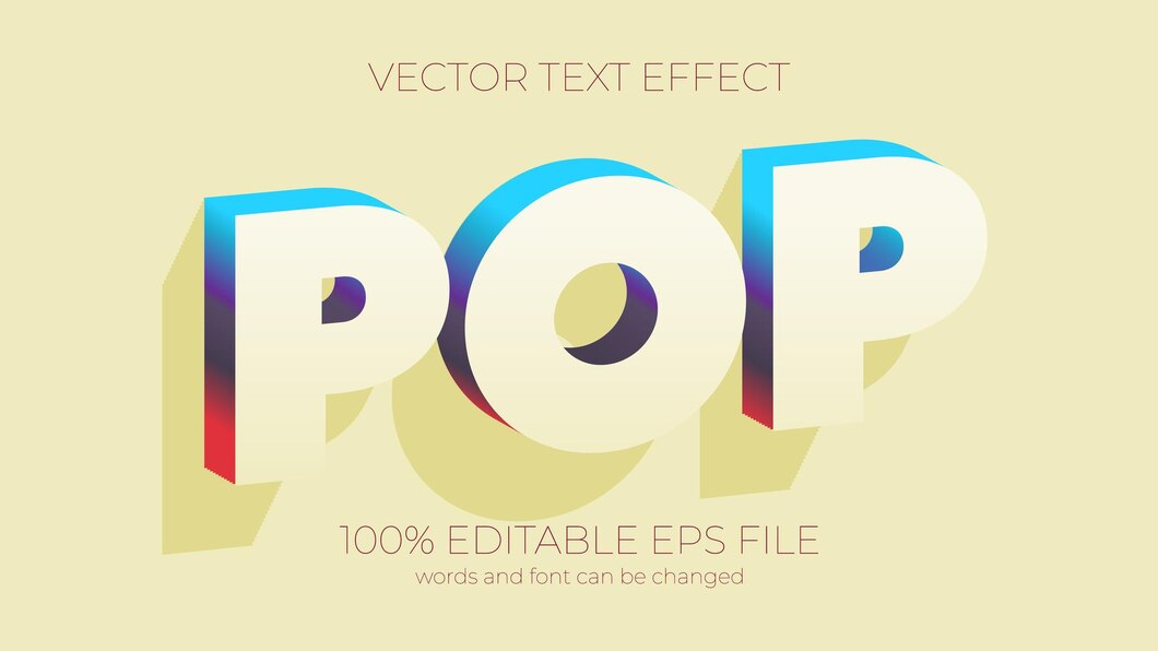 Premium Vector | Pop vintage editable text effect style eps editable ... Premium Vector | Pop vintage editable text effect style eps editable ...