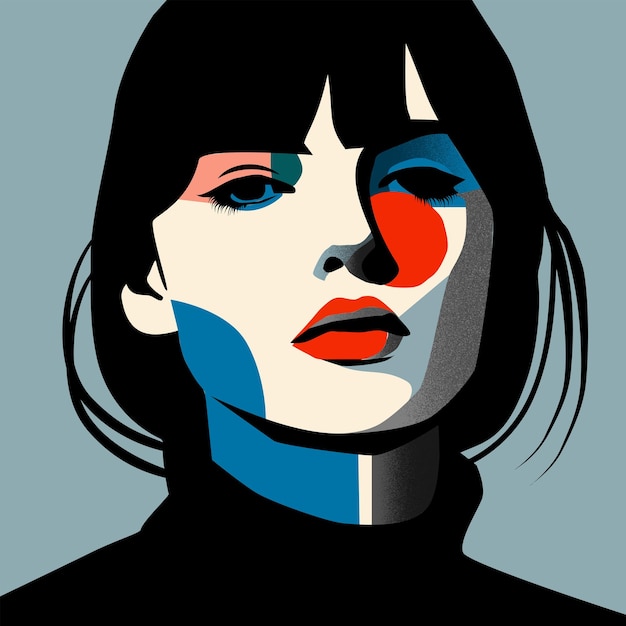 Premium Vector Portrait Of A Beautiful Woman Avatar For Social Media