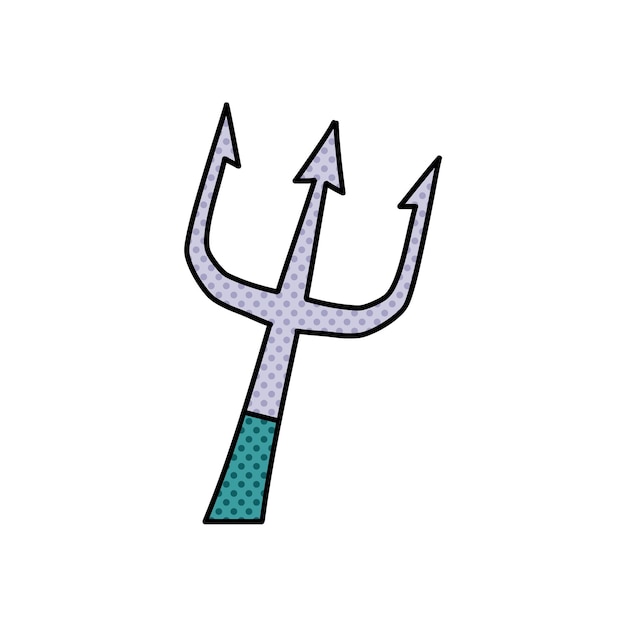 Premium Vector | Poseidon trident halftone hand drawn color vector ... Premium Vector | Poseidon trident halftone hand drawn color vector ...