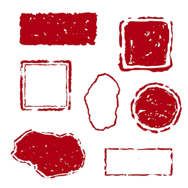 Premium Vector Postal Stamp Frame Empty Set Postmark Pack07
