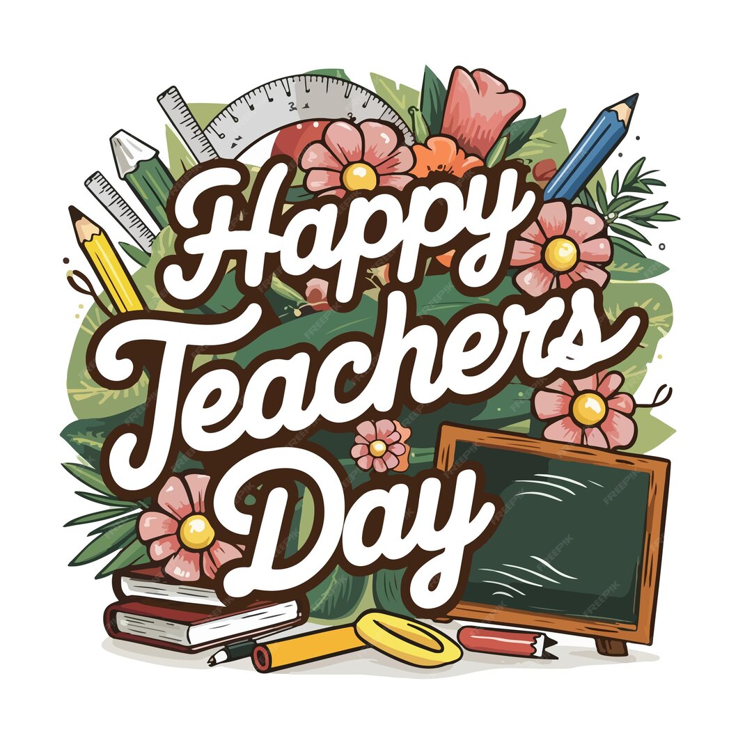 Premium Vector A Poster With A Picture Of Teachers Day Written On It
