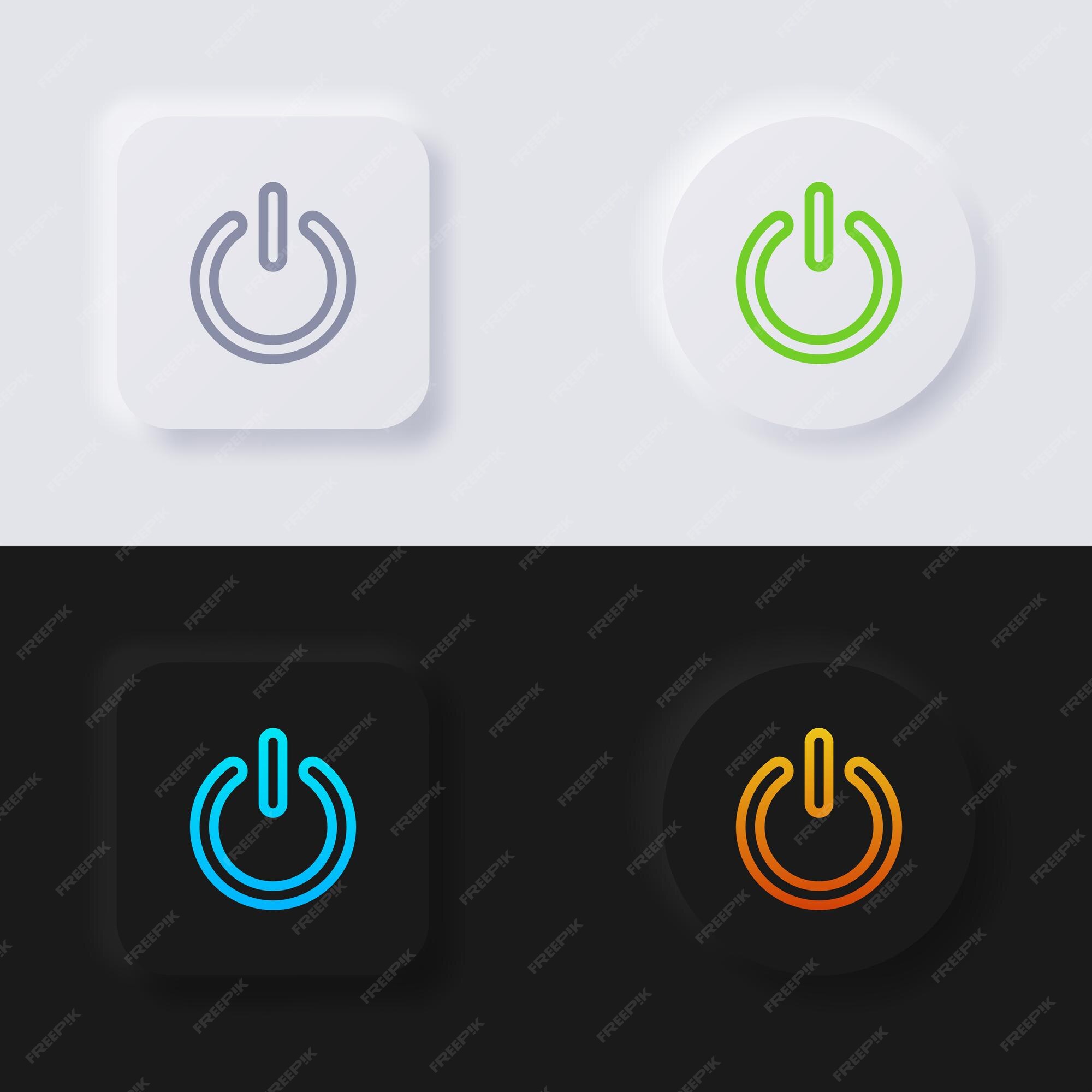 Premium Vector | Power button icon set multicolor neumorphism button ...