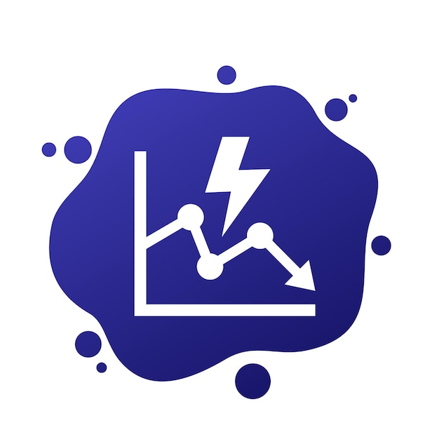 Premium Vector | Power consumption decrease reduction icon vector