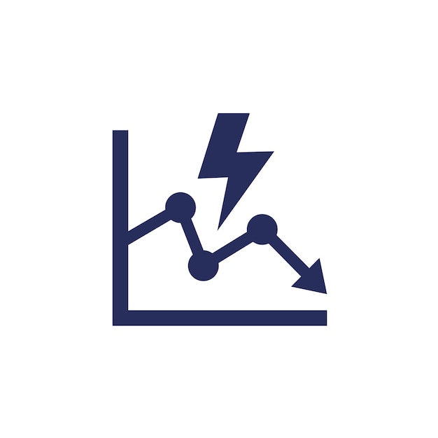 Premium Vector | Power consumption decrease reduction icon vector