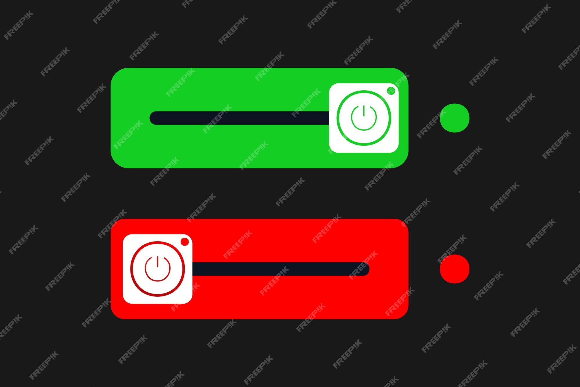 Premium Vector | Power on off red and green button icon vector illustration Premium Vector | Power on off red and green button icon vector illustration