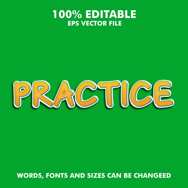 Premium Vector | Practice Text Style Effect Premium Vector | Practice Text Style Effect