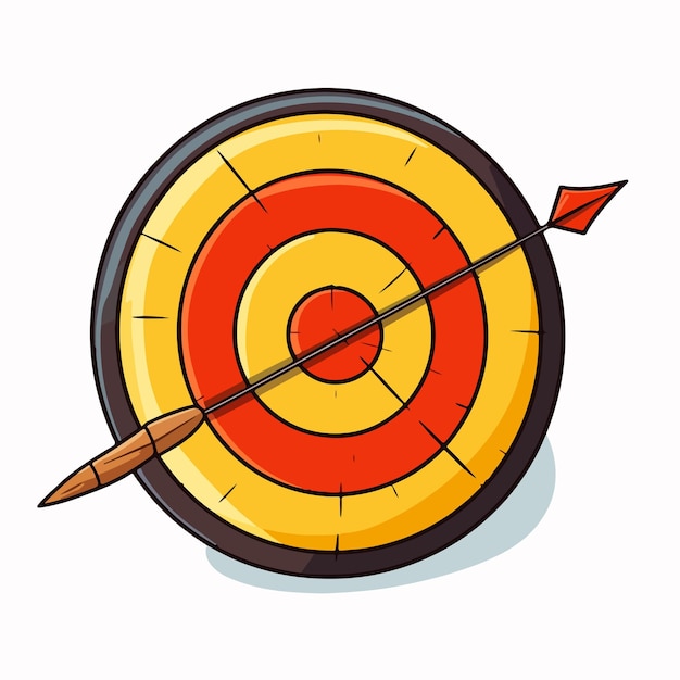 Precise Cartoon Arrow Hits Bullseye on Target Vector Graphic ... Precise Cartoon Arrow Hits Bullseye on Target Vector Graphic ...