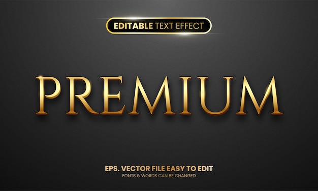 Premium Vector | Premium gold editable text effect Premium Vector | Premium gold editable text effect