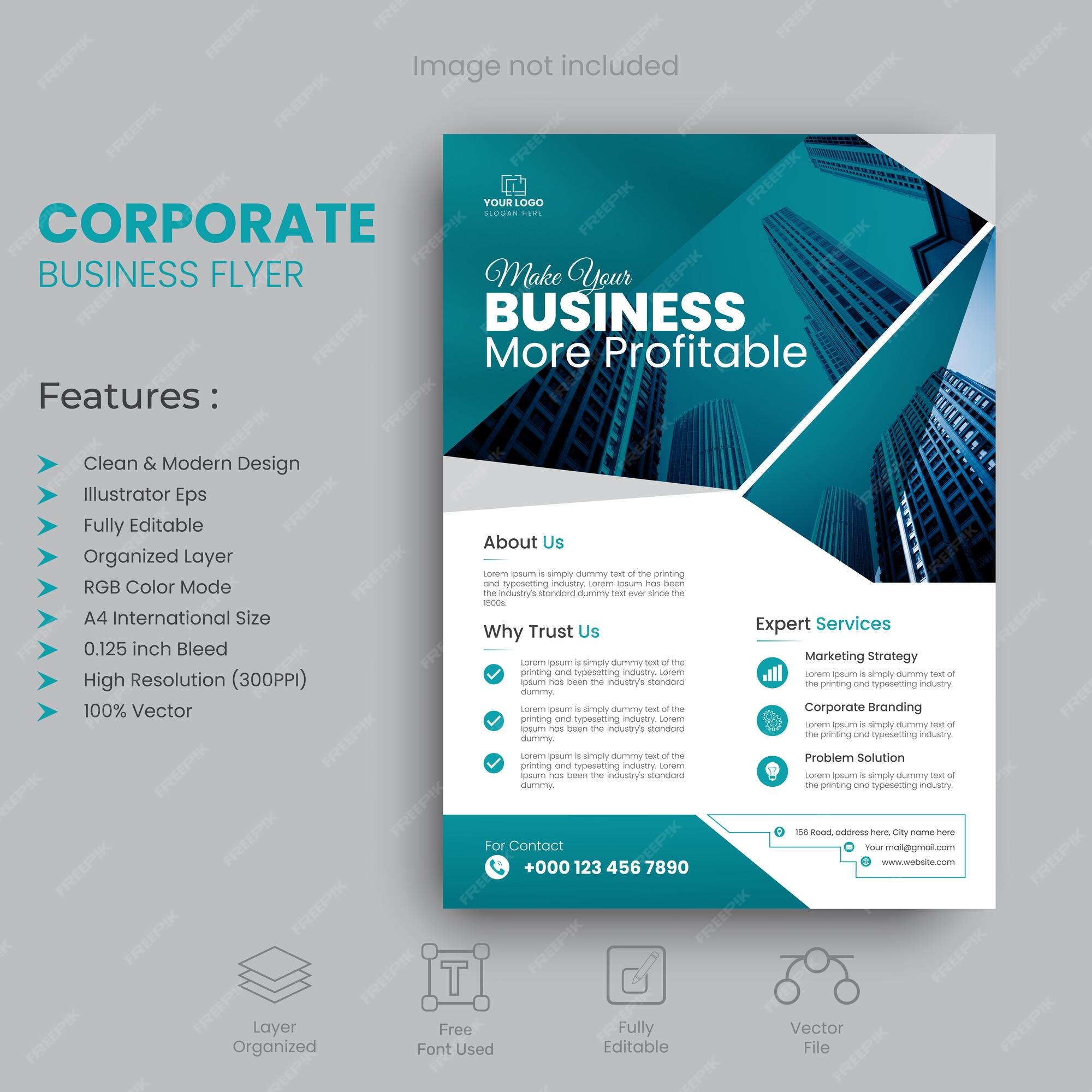 Premium Vector | Premium vector flat design business flyer Premium Vector | Premium vector flat design business flyer