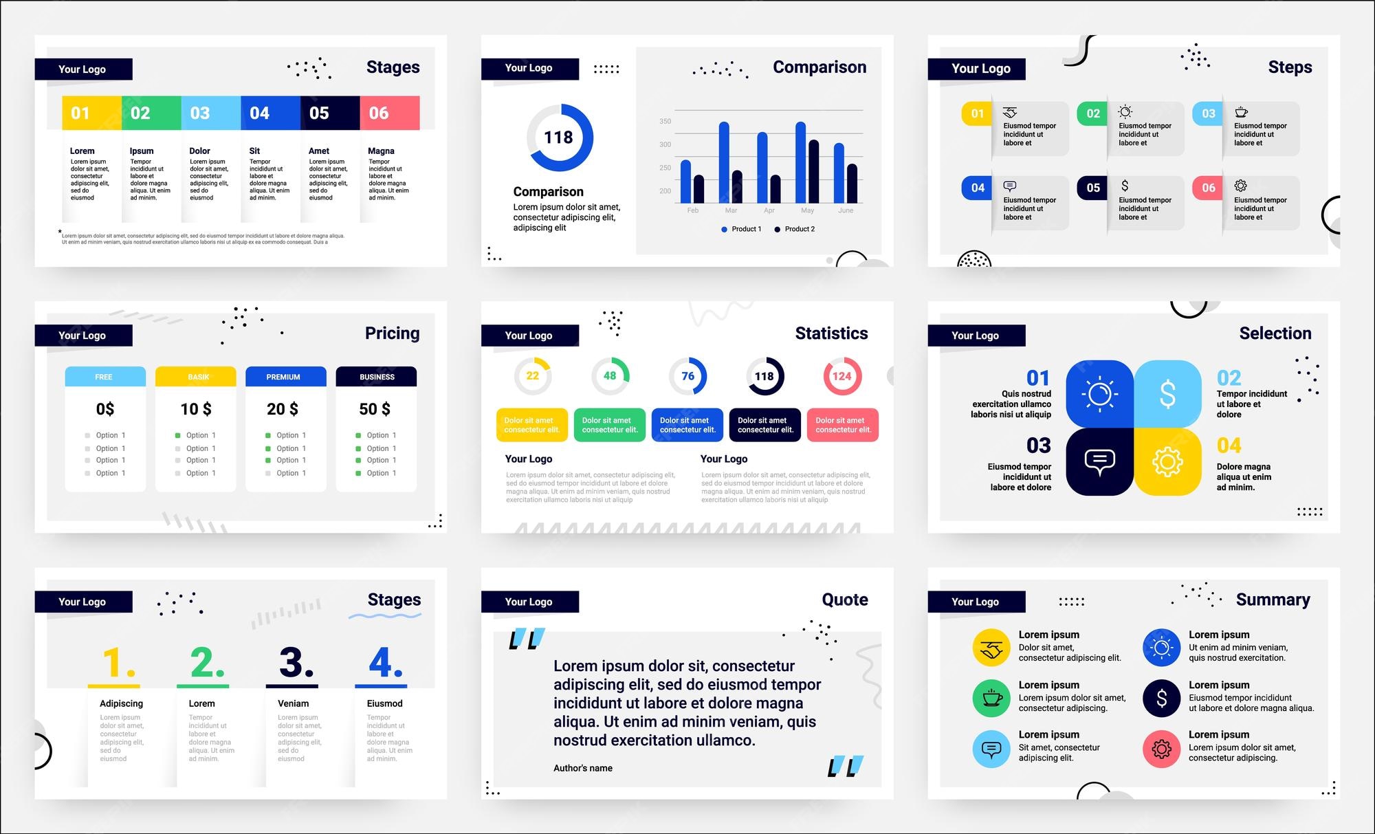 Premium Vector | Presentation slides Infographic pages Analytical or ...