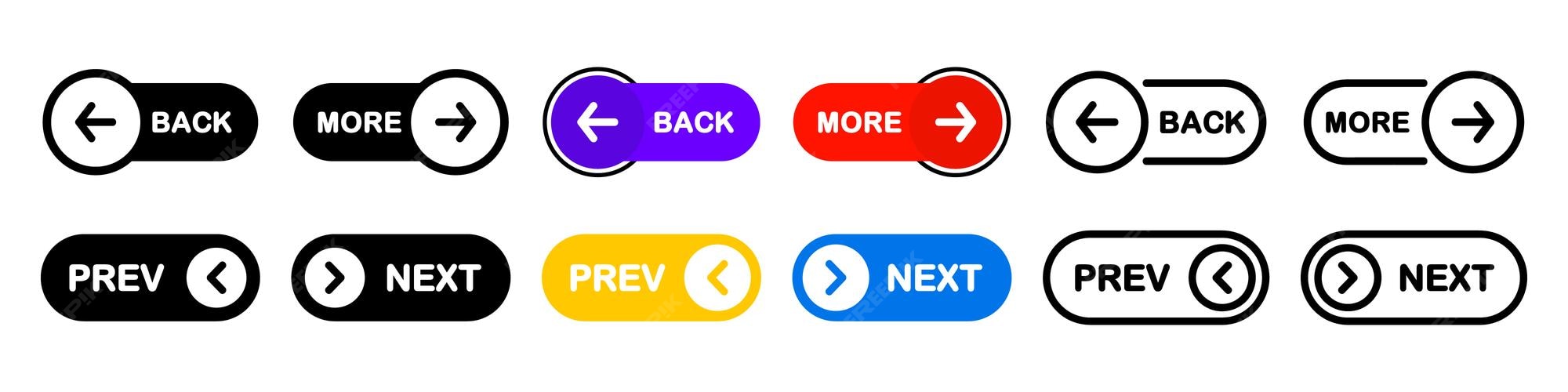 Premium Vector | Previous and next navigation buttons prev next web ...