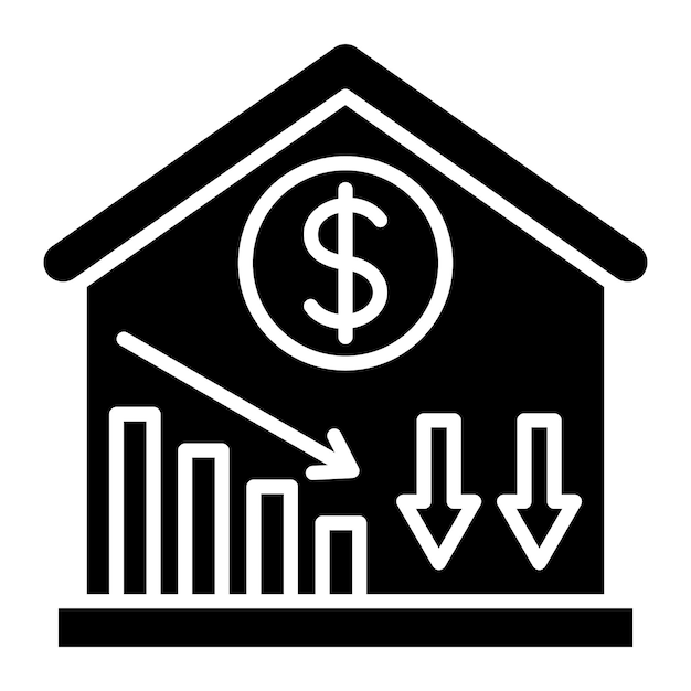 Premium Vector | Price decrease glyph solid black illustration