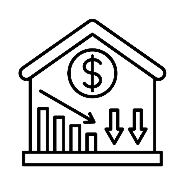 Premium Vector | Price decrease line illustration