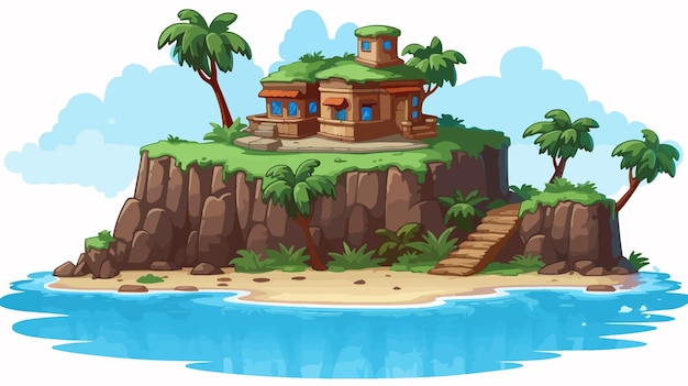 Private Island Vector Pixel Art Cartoon | Premium AI-generated vector Private Island Vector Pixel Art Cartoon | Premium AI-generated vector
