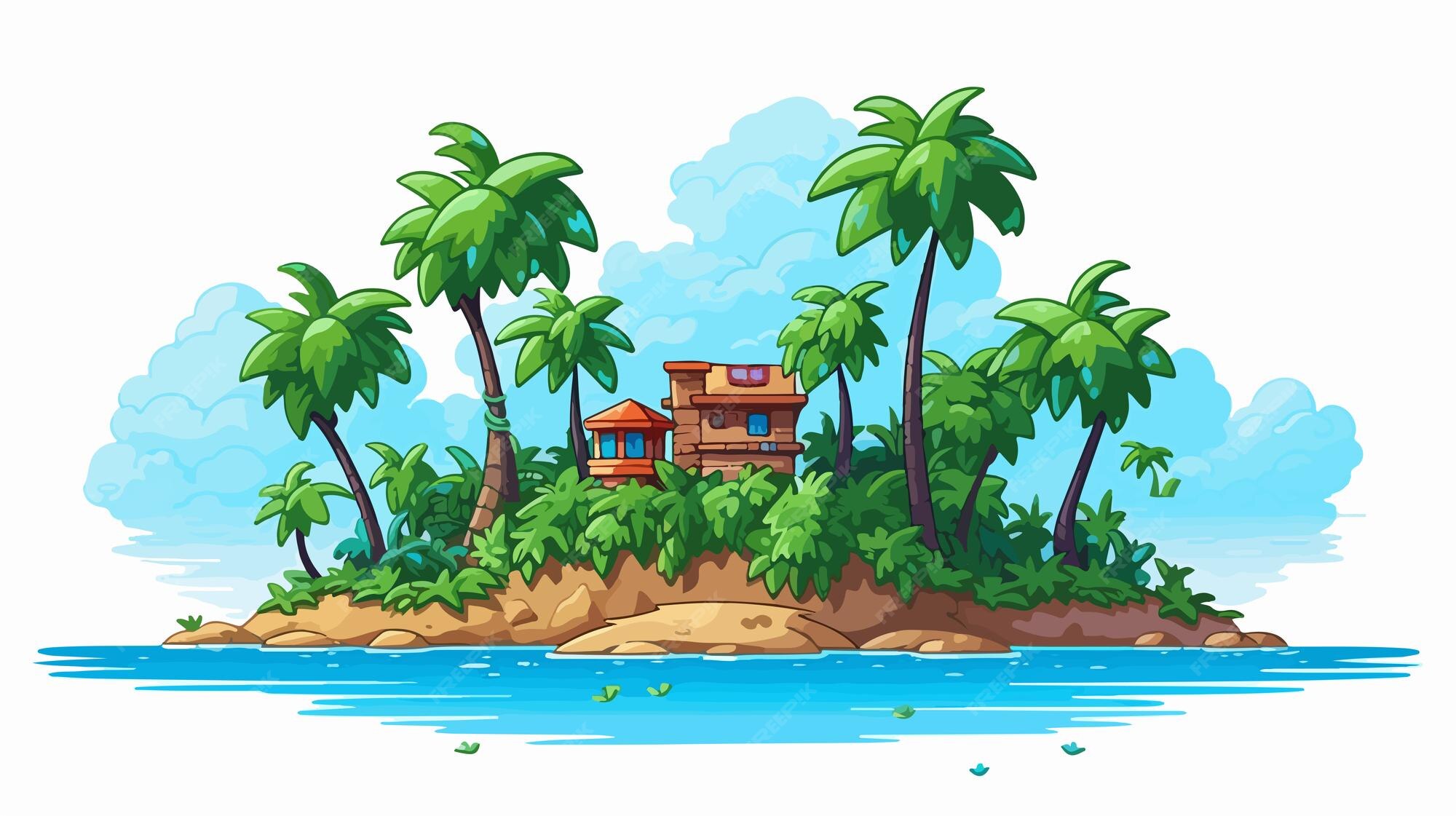 Private Island Vector Pixel Art Cartoon | Premium AI-generated vector Private Island Vector Pixel Art Cartoon | Premium AI-generated vector