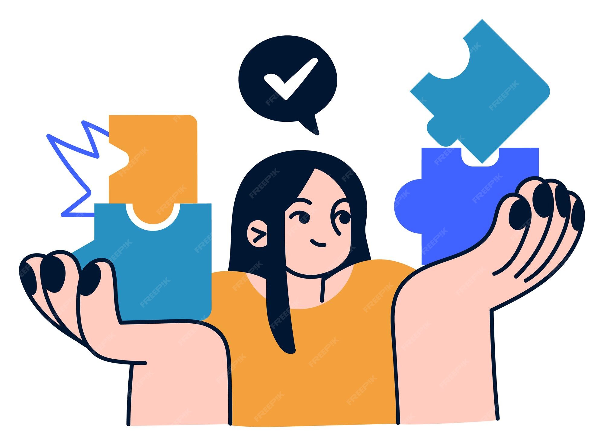 Premium Vector | Problemsolving concept with puzzle pieces Premium Vector | Problemsolving concept with puzzle pieces