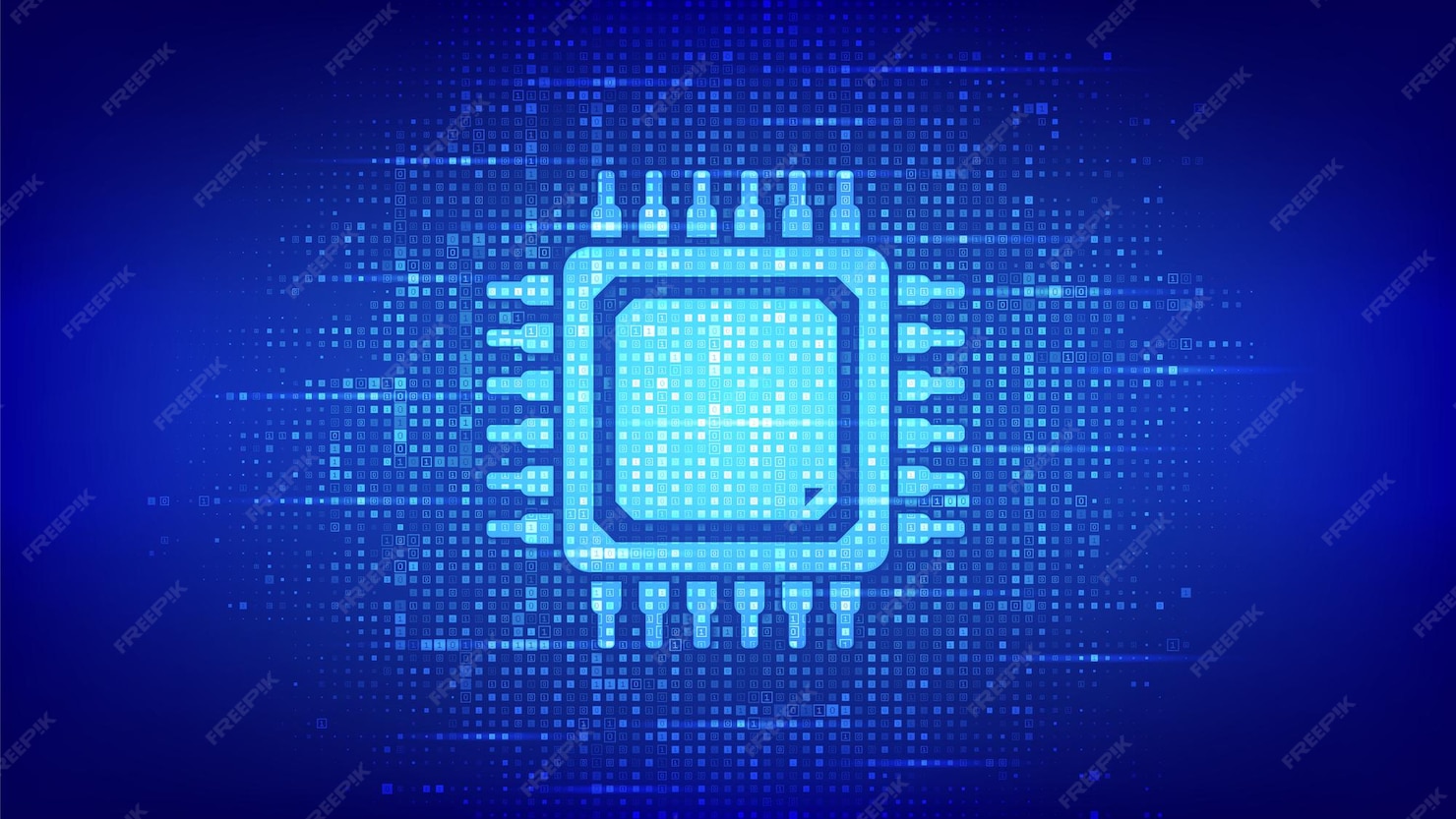 Premium Vector | Processor. cpu microprocessor or chip icon made with binary code. computer chip ...