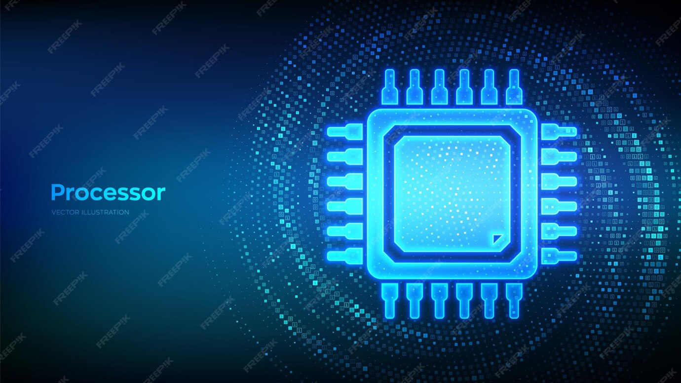 Premium Vector | Processor cpu microprocessor or chip icon made with ...