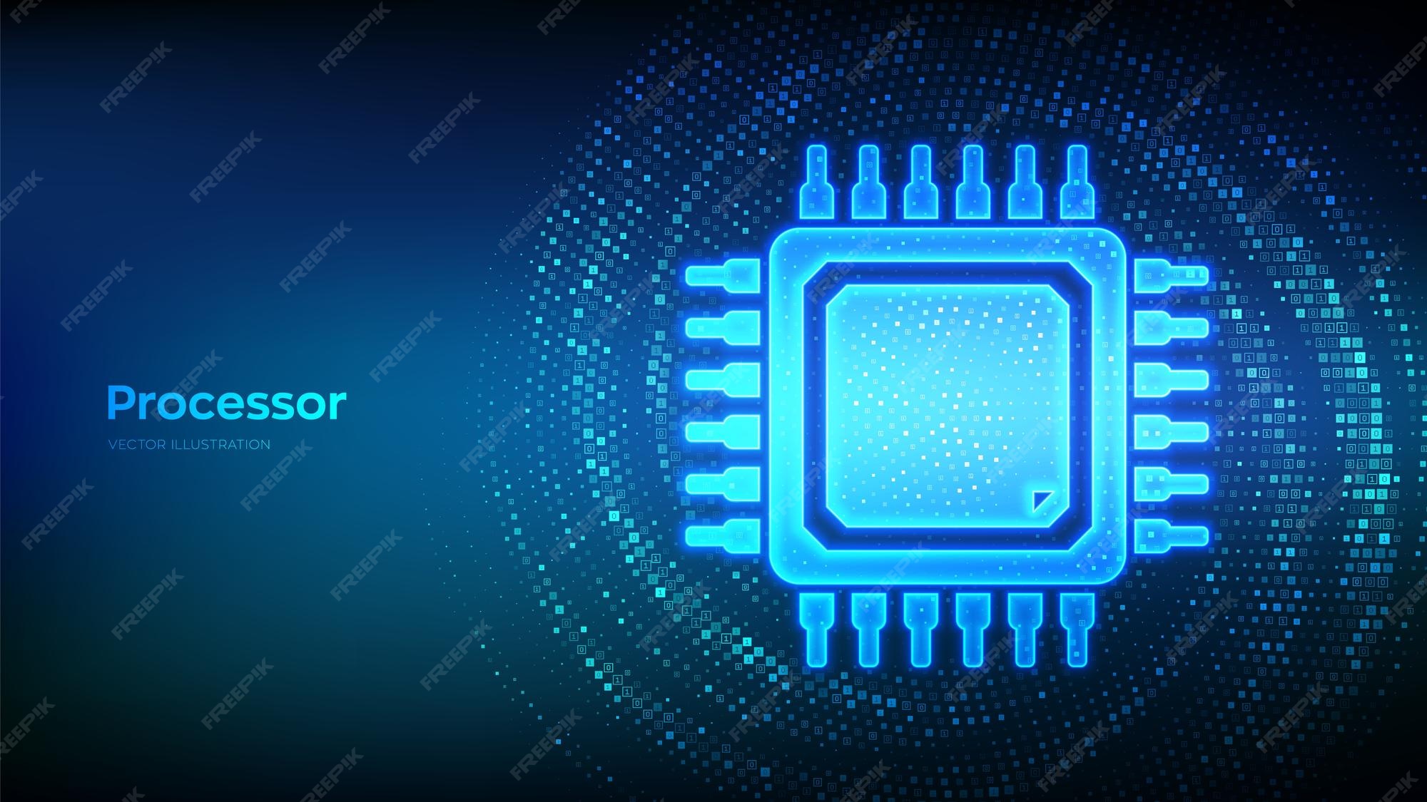 Premium Vector | Processor cpu microprocessor or chip icon made with ...