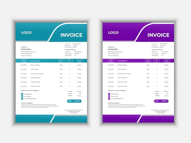 Premium Vector | Professional business invoice template Premium Vector | Professional business invoice template