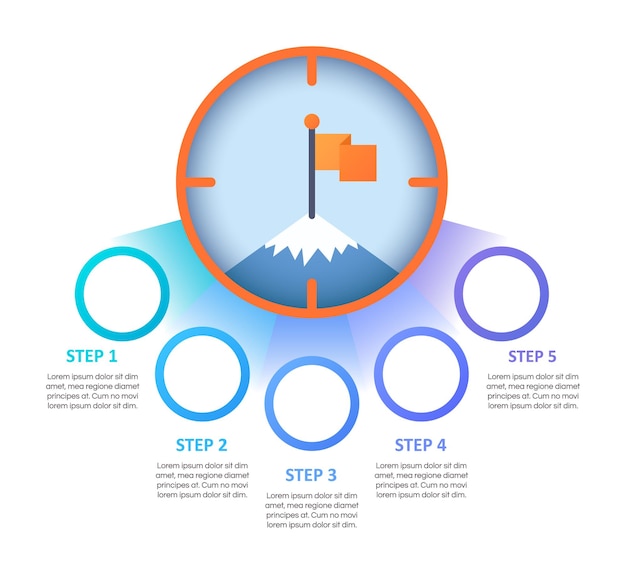Premium Vector | Professional goals infographic chart design template Premium Vector | Professional goals infographic chart design template