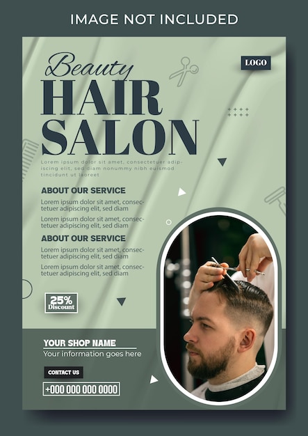 Premium Vector Professional Hair Cut Promotional Flyer Template Design