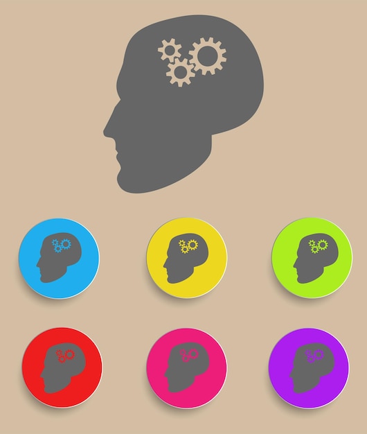 Premium Vector | Profile and gear vector Premium Vector | Profile and gear vector
