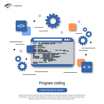 Premium Vector | Program coding application development UI construction ...