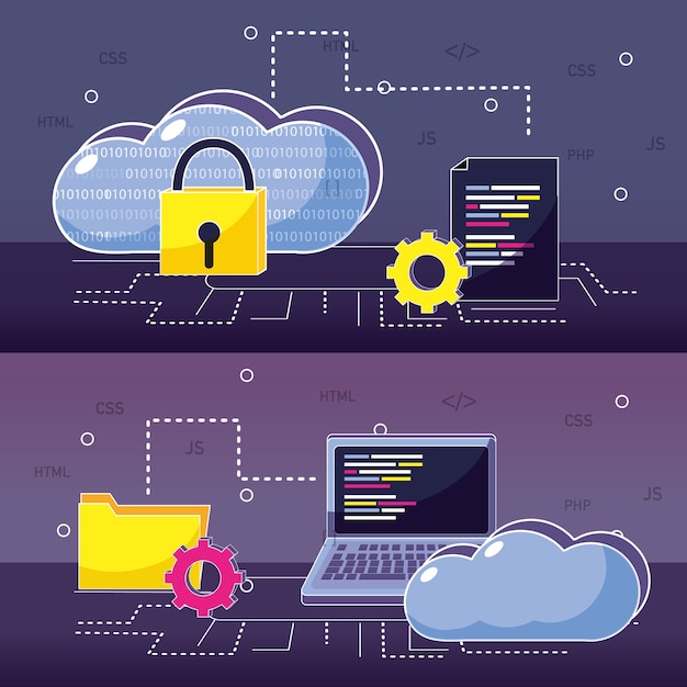 Premium Vector Program Coding Concept