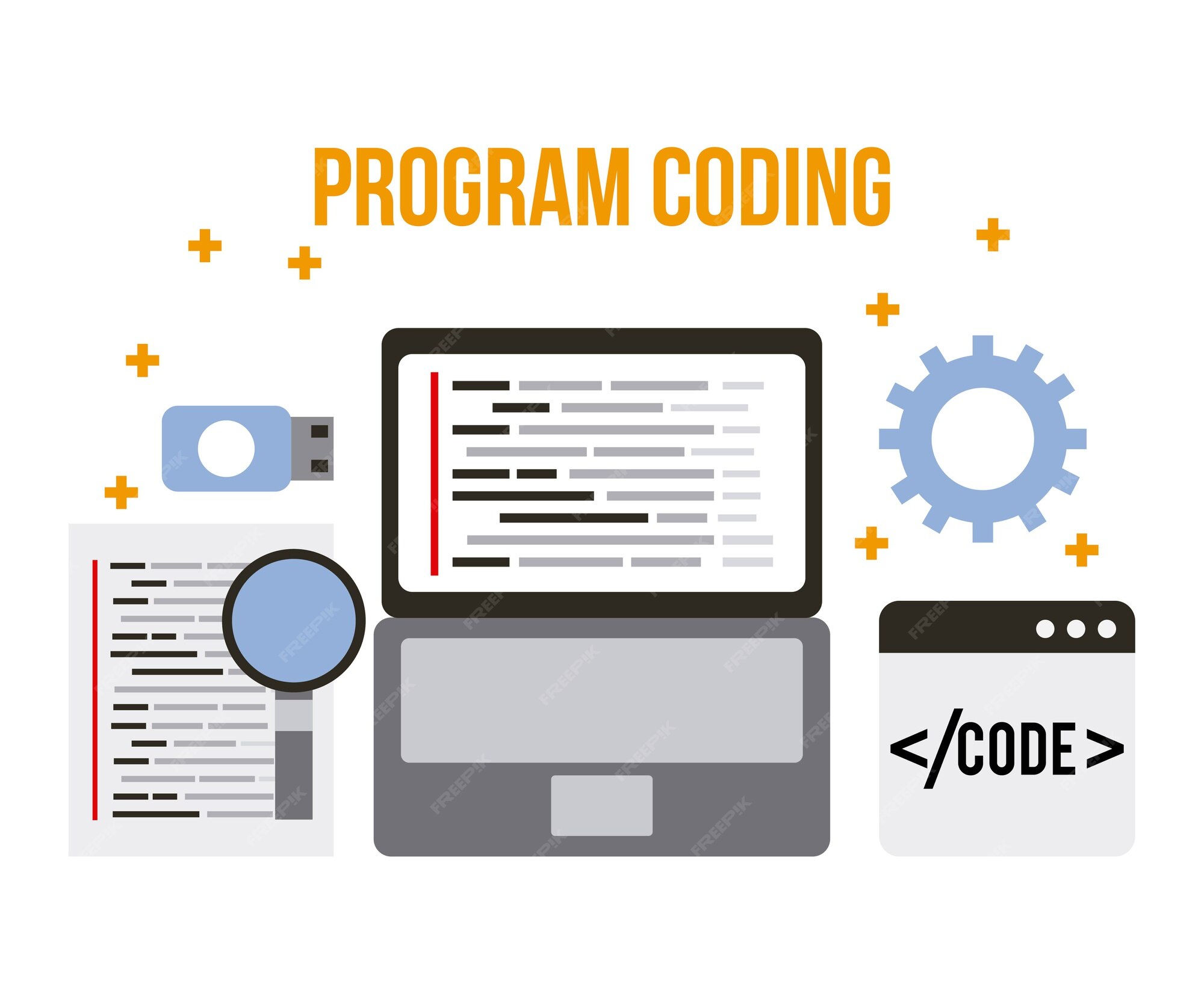 Premium Vector | Program coding wed software development languages process