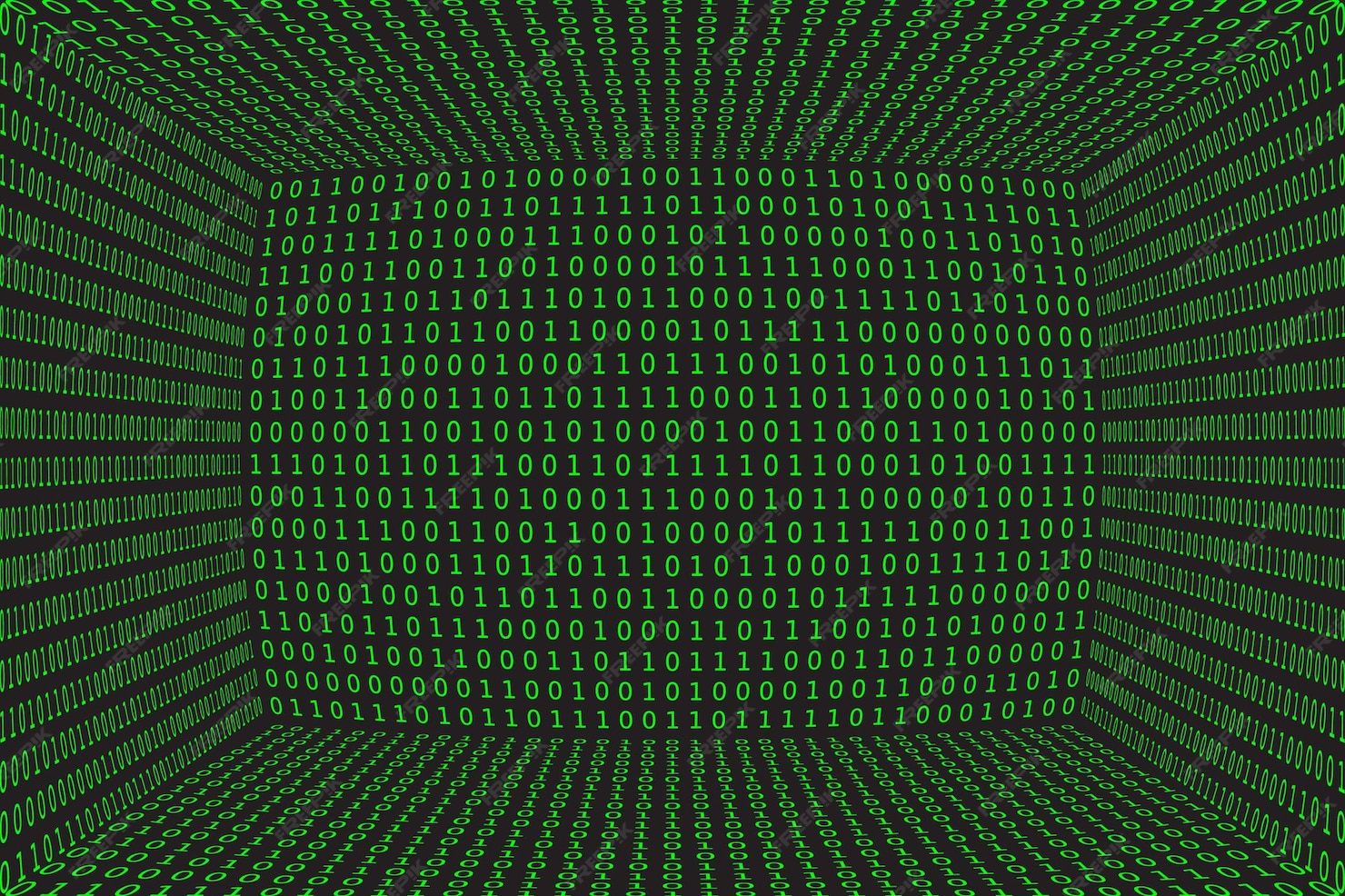 Premium Vector | Program datum 3d background Green programming binary coding Matrix vector