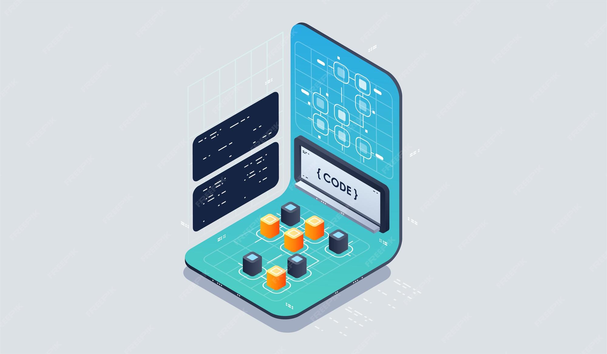 Premium Vector | Program development and programming isometric icon ...