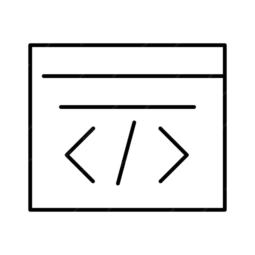 Premium Vector | Programmer developer coding code button icon outline